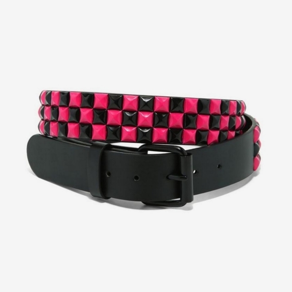 Hot Topic | Accessories | Nwt Hot Topic Hot Pink Black Checkered Three ...